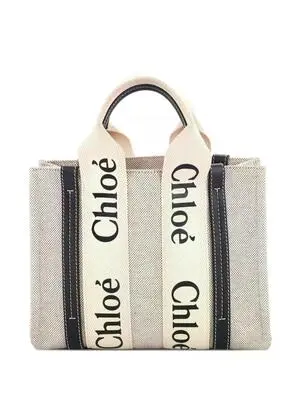 Chloé Woody Canvas Small Tote Bag - Neutrals