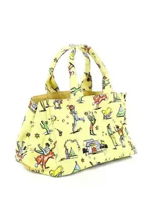 Prada Canapa Printed Canvas Large Tote Bag