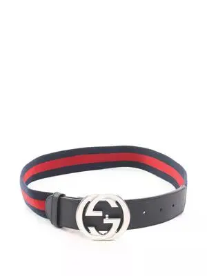 Gucci 2000s Interlocking G Sherry Line Belt - Blue