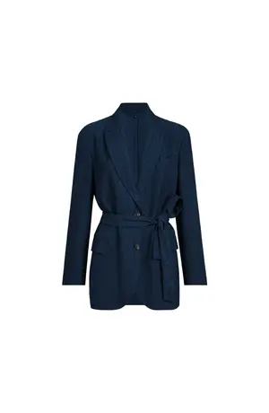 Brunello Cucinelli Striped Blazer With Belt