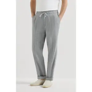 Brunello Cucinelli Trousers With Drawstring And Pleats - Medium Grey