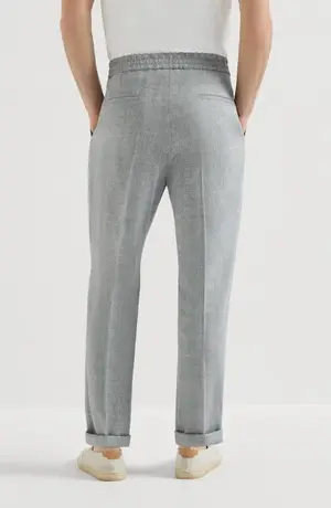 Brunello Cucinelli Trousers With Drawstring And Pleats - Medium Grey