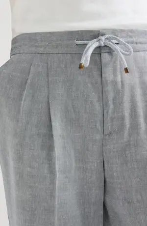 Brunello Cucinelli Trousers With Drawstring And Pleats - Medium Grey