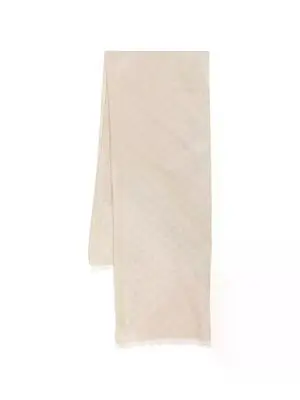 Max Mara Mxapedone Logo Pattern Scarf - Neutrals