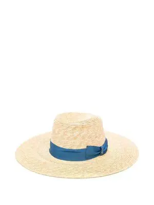 Borsalino Panama Hat With Ribbon - Neutrals