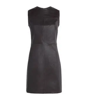 Theory Lambskin Panelled Mini Dress