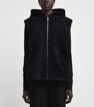 Theory Shearling Hooded Gilet
