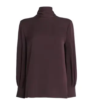 Theory Satin Tie Neck Blouse