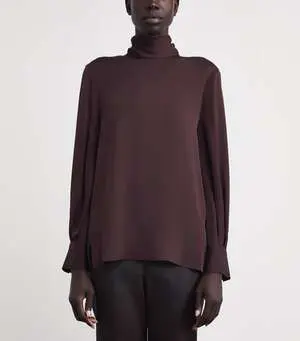 Theory Satin Tie Neck Blouse