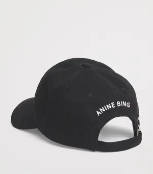 ANINE BING Cotton Jeremy Baseball Cap - Black