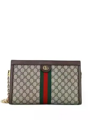 Gucci Ophidia Chain Gg Coated Canvas Medium Shoulder Bag - Brown