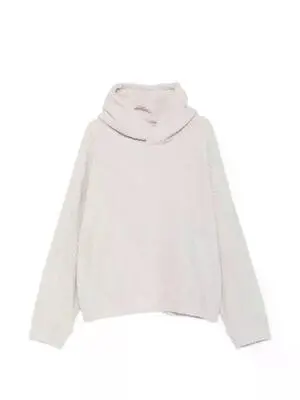 BONSAI Zigzag Patterned Hoodie - Neutrals