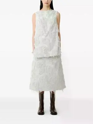 Studio Nicholson Mager Fringed Boat-neck Top - Neutrals