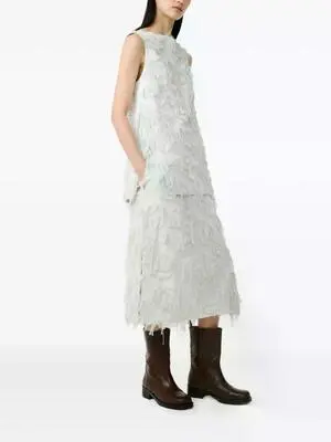 Studio Nicholson Mager Fringed Boat-neck Top - Neutrals