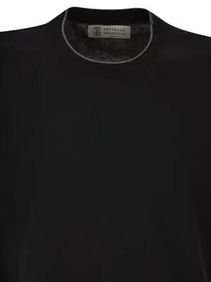 Brunello Cucinelli Crew-neck Ribbed Short-sleeve T-shirt - Black
