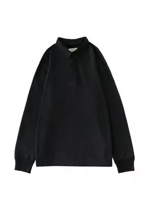Studio Nicholson Alyk Long-slevees Polo Shirt - Black