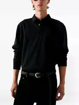 Studio Nicholson Alyk Long-slevees Polo Shirt - Black
