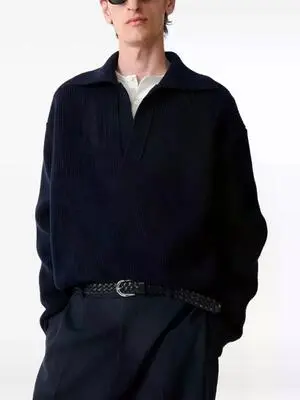 Studio Nicholson Nash Open-collar Sweater - Blue