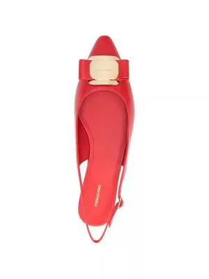 FERRAGAMO Zelmy Bow Ballet Flats - Red