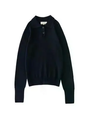 Studio Nicholson Sark Long-sleeve Polo Shirt - Blue