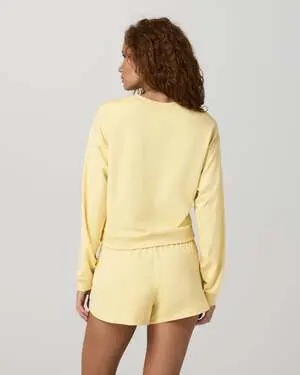 Vuori Halo Modern Relaxed Fit Crewneck Top - Lemon Snap Heather
