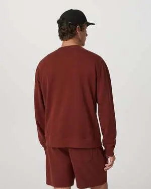 Vuori Cypress Vintage Crew Neck Fleece Pullover - Firebrick