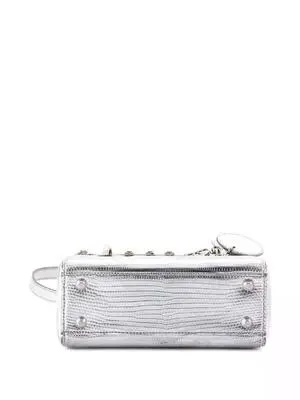 Dior Lady Lizard Mini Satchel With Metal Applique - Silver