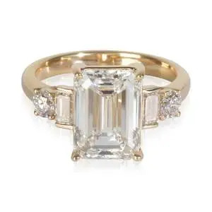MYGEMMA 4.86 Ctw Lab-Grown Diamond And Yellow Gold Ring
