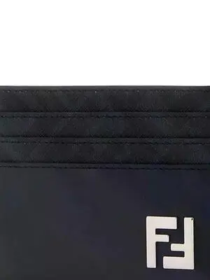 Fendi Logo Leather Card Holder - Blue