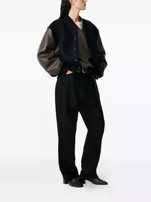 Studio Nicholson Alph Leather-sleeve Bomber Jacket