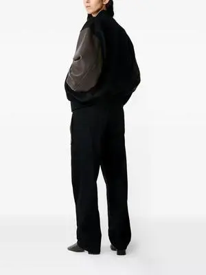 Studio Nicholson Alph Leather-sleeve Bomber Jacket