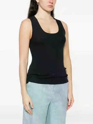 P.a.r.o.s.h Sleeveless Ribbed Knit Top - Blue