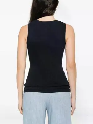 P.a.r.o.s.h Sleeveless Ribbed Knit Top - Blue
