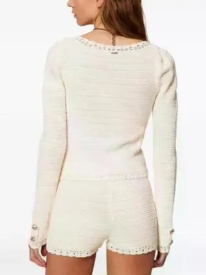 TWINSET Long Sleeve Crochet Sweater