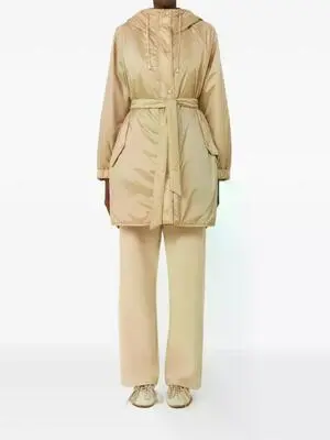 Max Mara Quilted Hooded Coat - Neutrals