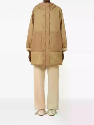 Max Mara Quilted Hooded Coat - Neutrals