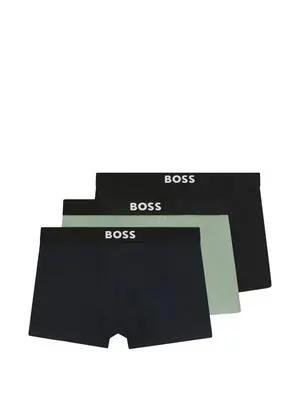 BOSS Three-pack Of Stretch-cotton Trunks - Black