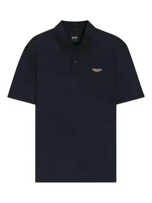 BOSS Logo-patch Polo Shirt - Blue