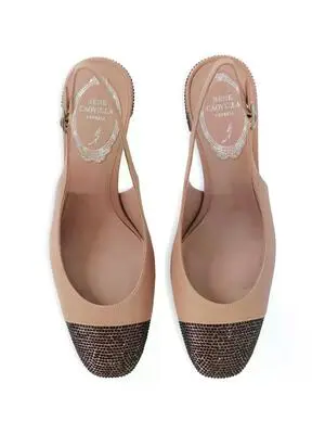 Rene Caovilla Rhinestone-embellished Slingback Pumps