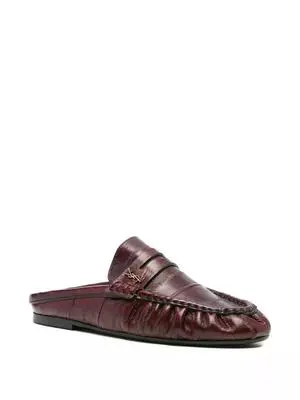 Saint Laurent Le Loafer Round-toe Mules - Red
