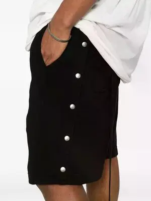 Rick Owens Drawstring Shorts With Snap Button Detail