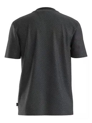 BOSS Monogram-jacquard T-shirt In Mercerised Cotton