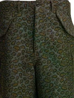 BEAMS Flap-pocket Leopard Print Trousers