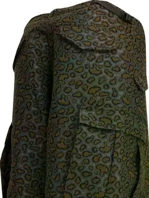 BEAMS Flap-pocket Leopard Print Trousers