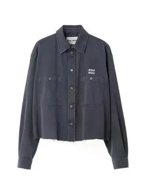 Miu Miu Buttoned Denim Shirt - Grey