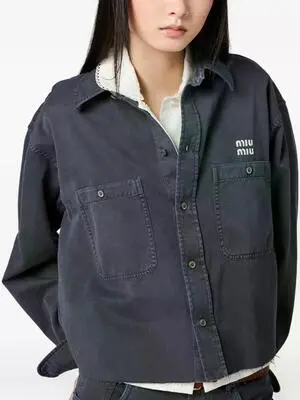 Miu Miu Buttoned Denim Shirt - Grey