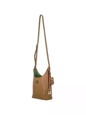 Miu Miu Leather Shoulder Bag With Logo Lock