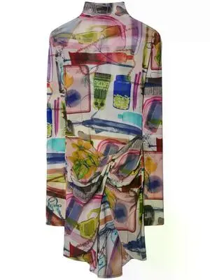 Off-White X-ray Print Twist-detail Minidress - Neutrals