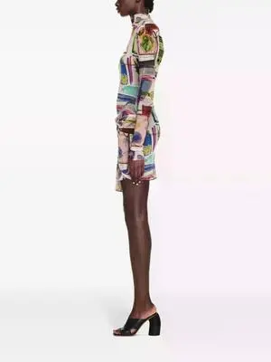 Off-White X-ray Print Twist-detail Minidress - Neutrals