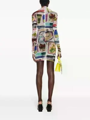Off-White X-ray Print Twist-detail Minidress - Neutrals